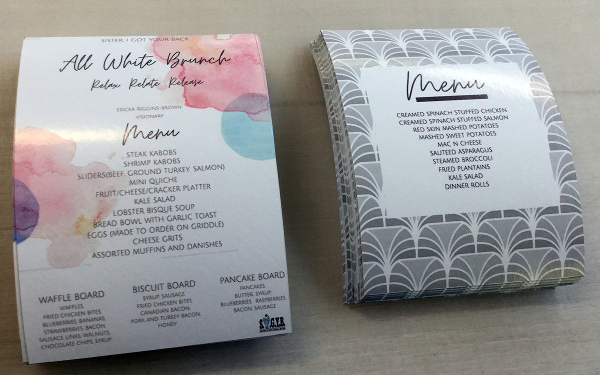 Menus & Thank You Cards – LiquidDreamsDesign